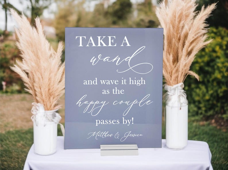 Take A Wand Reception Exit Signage Sparkler Send off Make A Wish ...