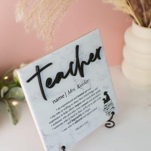 3D Reading Teacher Appreciation Tile Plaque Gift From College, High ...
