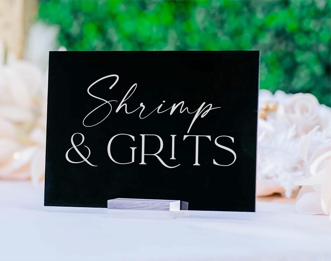 Buffet Wedding Food Menu Acrylic Signs, Dessert Table Titles, Entree ...