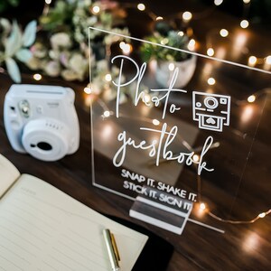 Photo Guestbook Snap It Stick It Sign It Clear Glass Look Acrylic ...