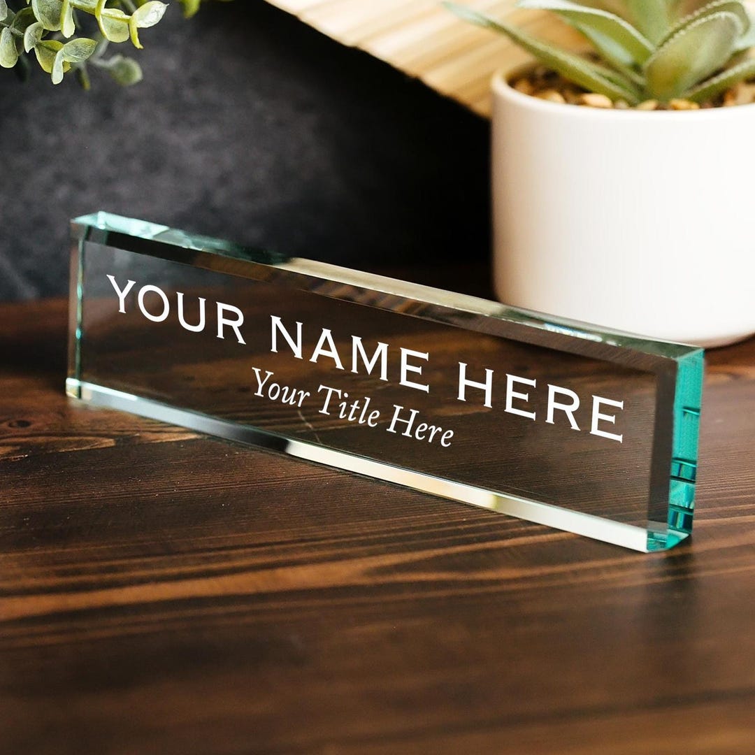 Personalized Boss Glass Office Desk Name Plate, Best Employer Ever ...