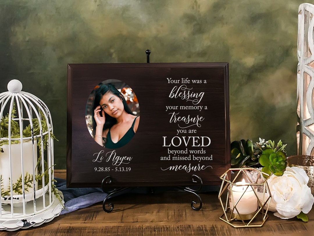 Sympathy Gift With Photo Memorial Plaque, in Loving Memory Present ...