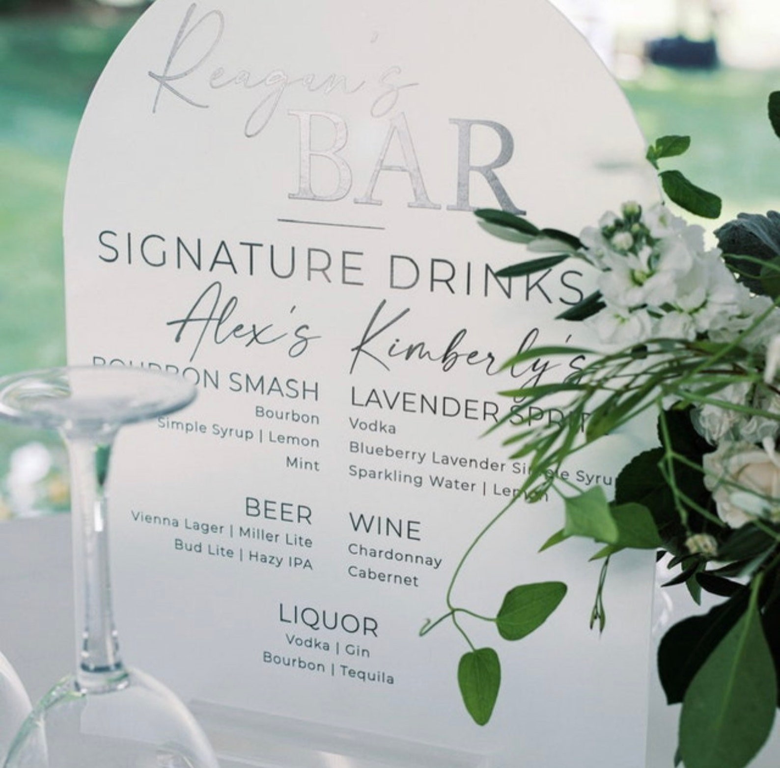 ARCH Bar Menu Signature Cocktails Custom Clear Glass Look - Etsy UK