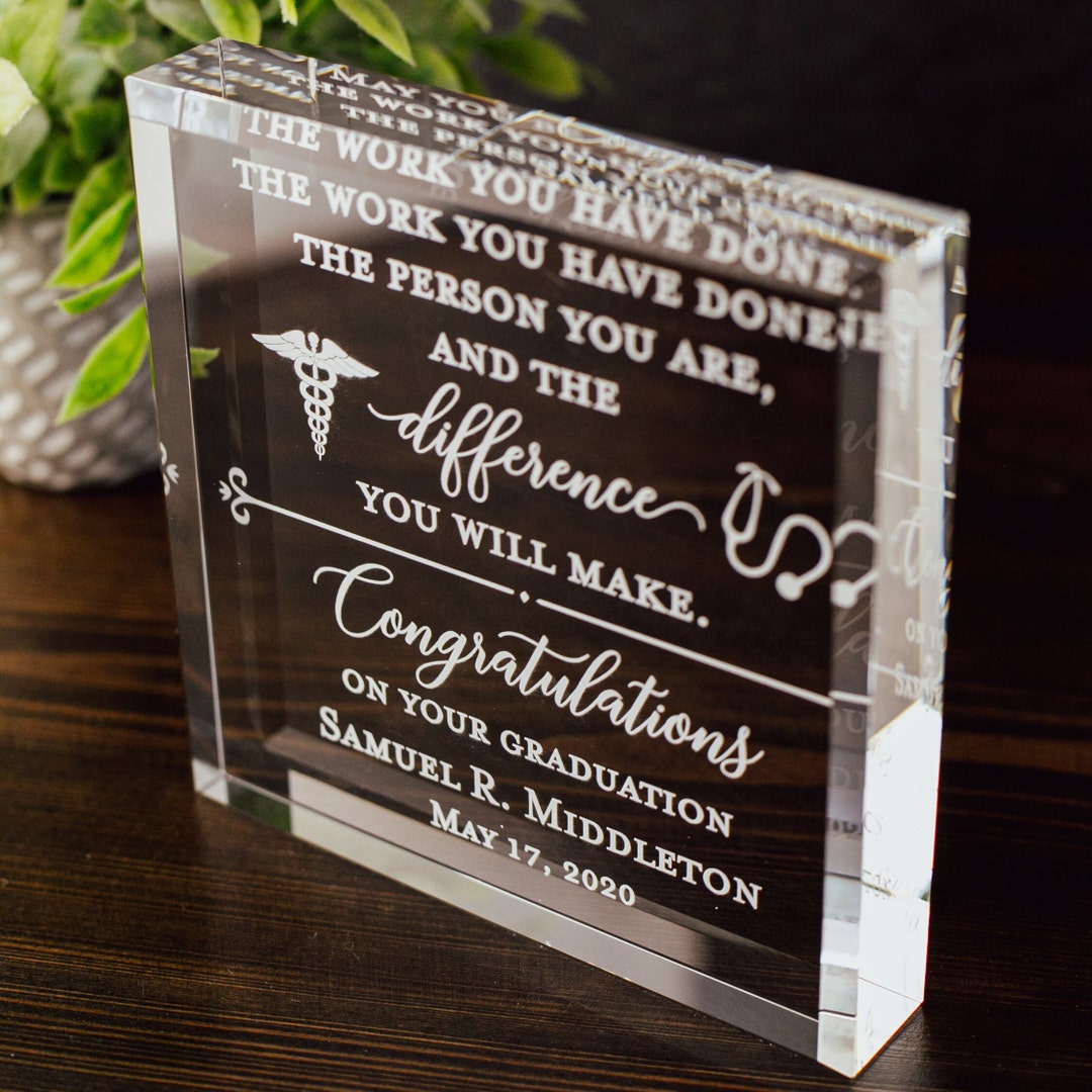 Congrats Doctor Award Crystal Glass Plaque, for Employee Recognition ...