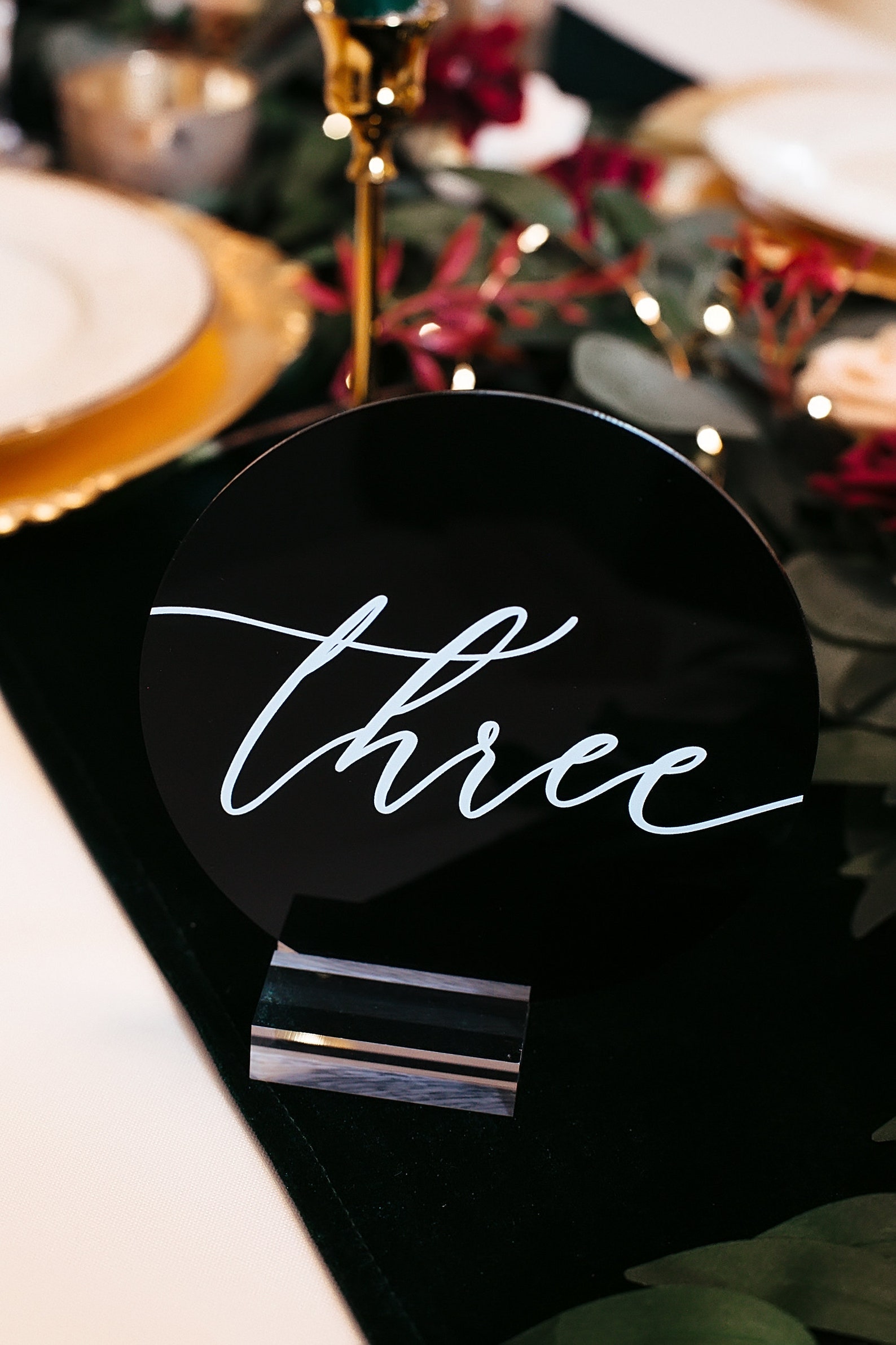 Round Clear or Black Acrylic Table Number Sign With Stands - Etsy
