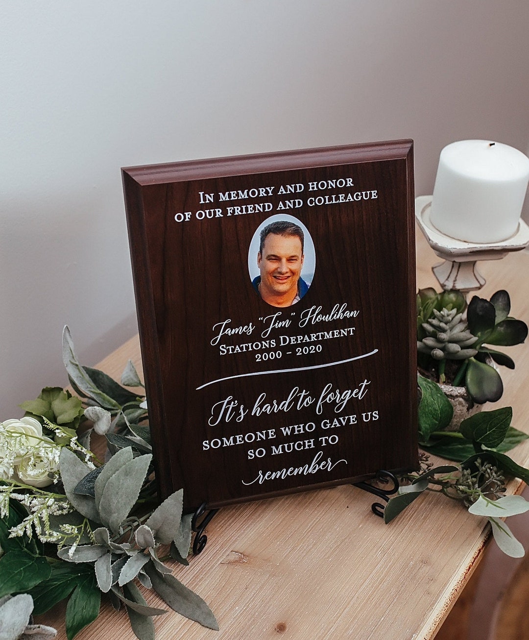 Sympathy Gift With Photo Memorial Plaque, in Loving Memory Present ...
