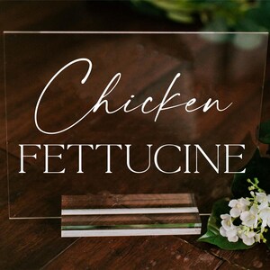 Buffet Wedding Food Menu Acrylic Signs, Dessert Table Titles, Entree ...