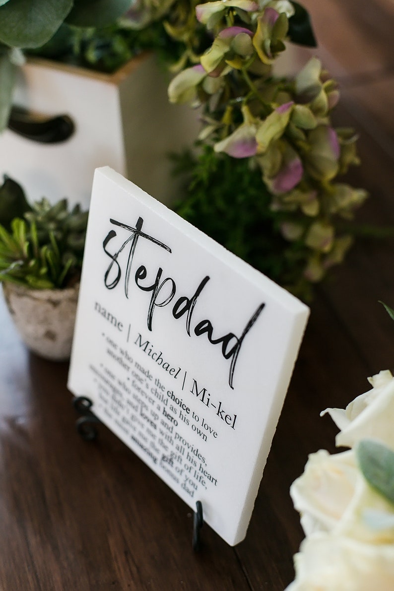 Personalized Step Dad Tile Plaque Gift From Stepson or | Etsy