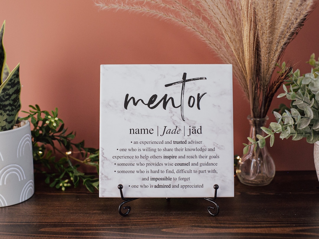 Marble Mentor Plaque With Stand, Thank You Mentor Sign, Custom Boss Appreciation for Retirement ...