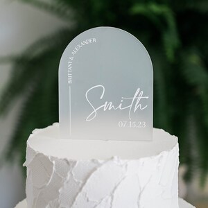 ARCH Acrylic Cake Topper, Personalized Name Wedding or Birthday Cake ...