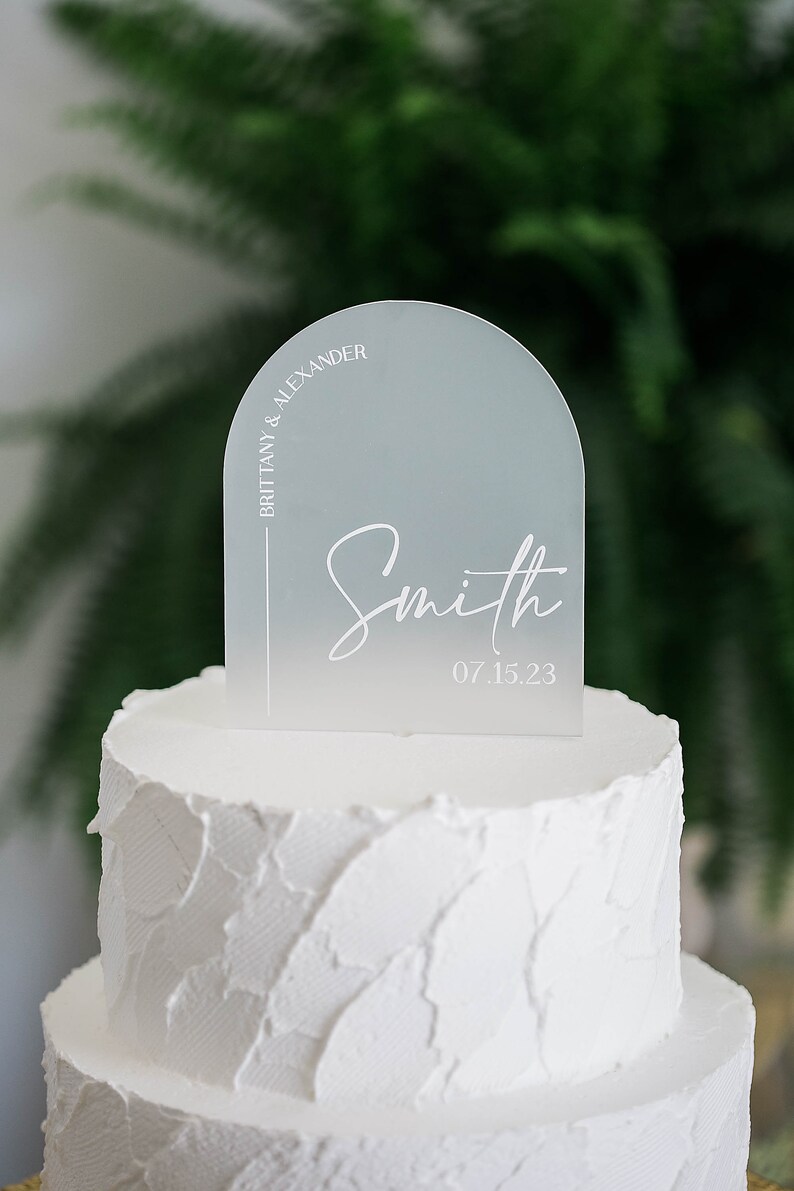 ARCH Acrylic Cake Topper Personalized Name Wedding or - Etsy
