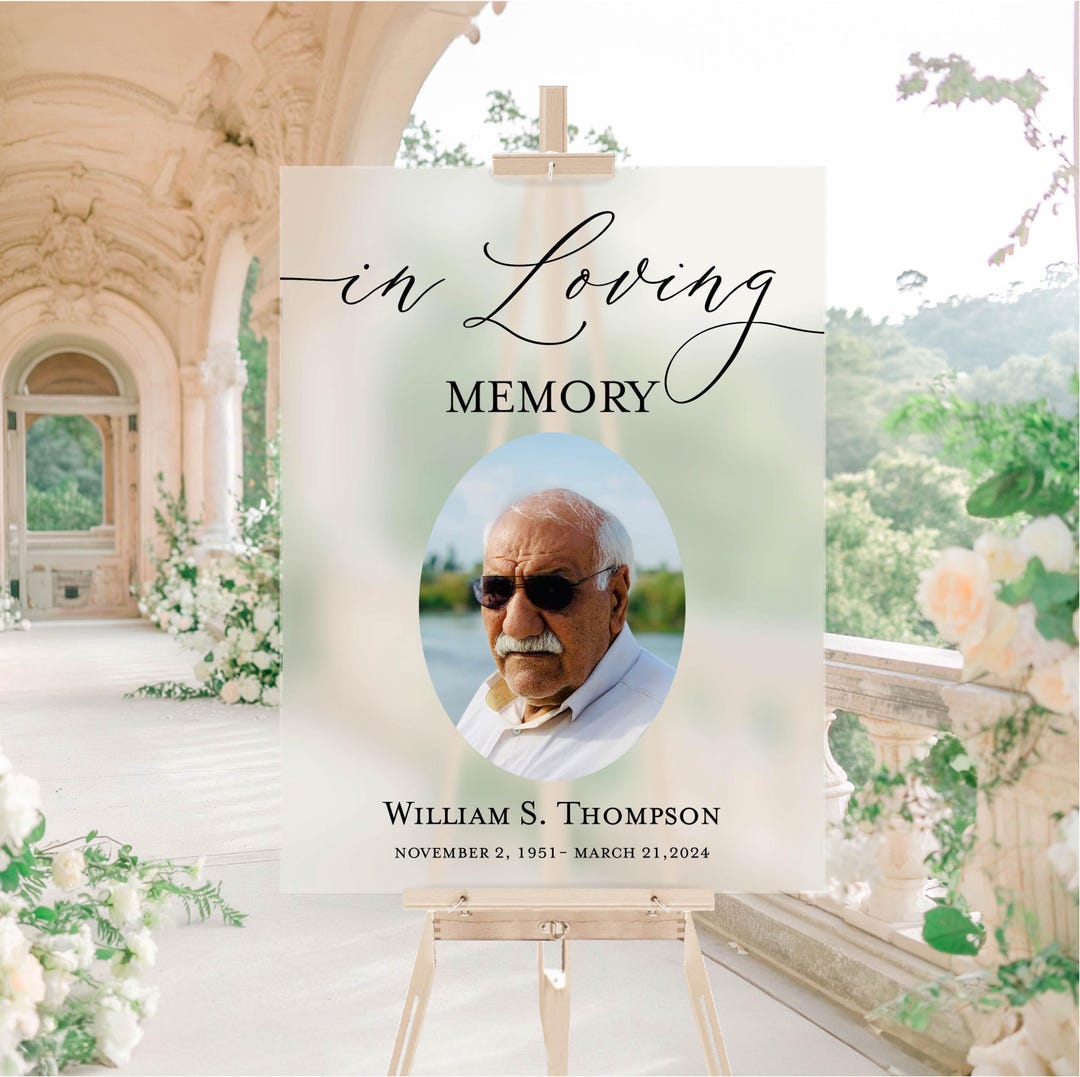 Printed Funeral Welcome Acrylic Sign, Celebration of Life in Loving ...