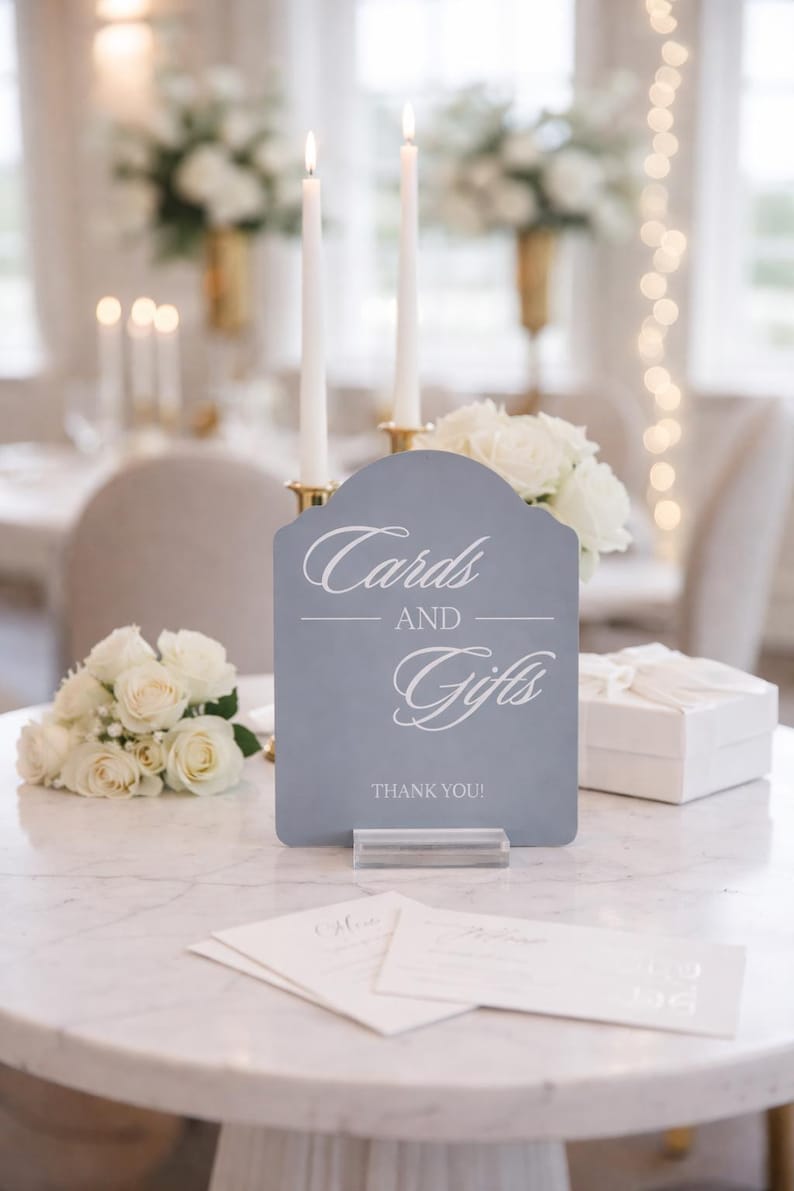 Set of 2 Gifts and Cards and Please Sign Our Guestbook Elegant Arch ...