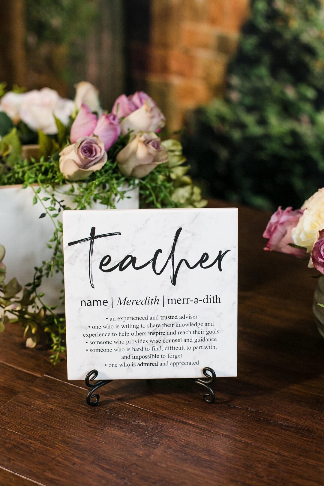 Personalized Teacher Appreciation Tile Plaque Gift From College, High ...