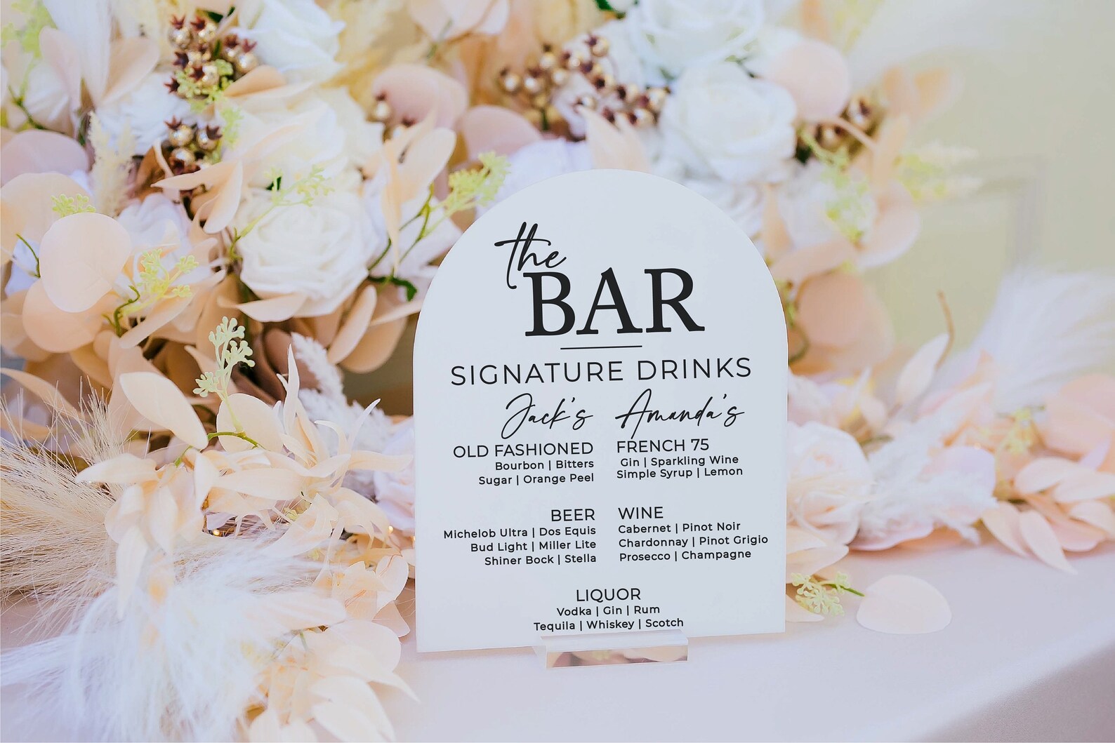 ARCH Bar Menu Signature Cocktails Custom Clear Glass Look - Etsy