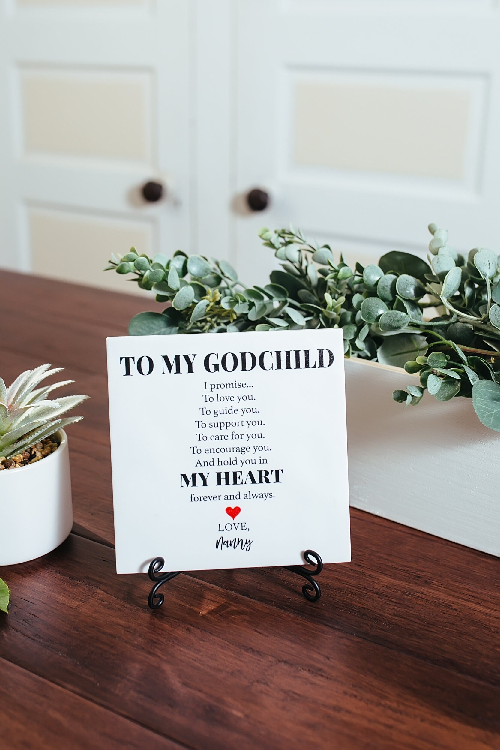 To My Godchild Tile Plaque Gift From Godmother or Godfather to | Etsy