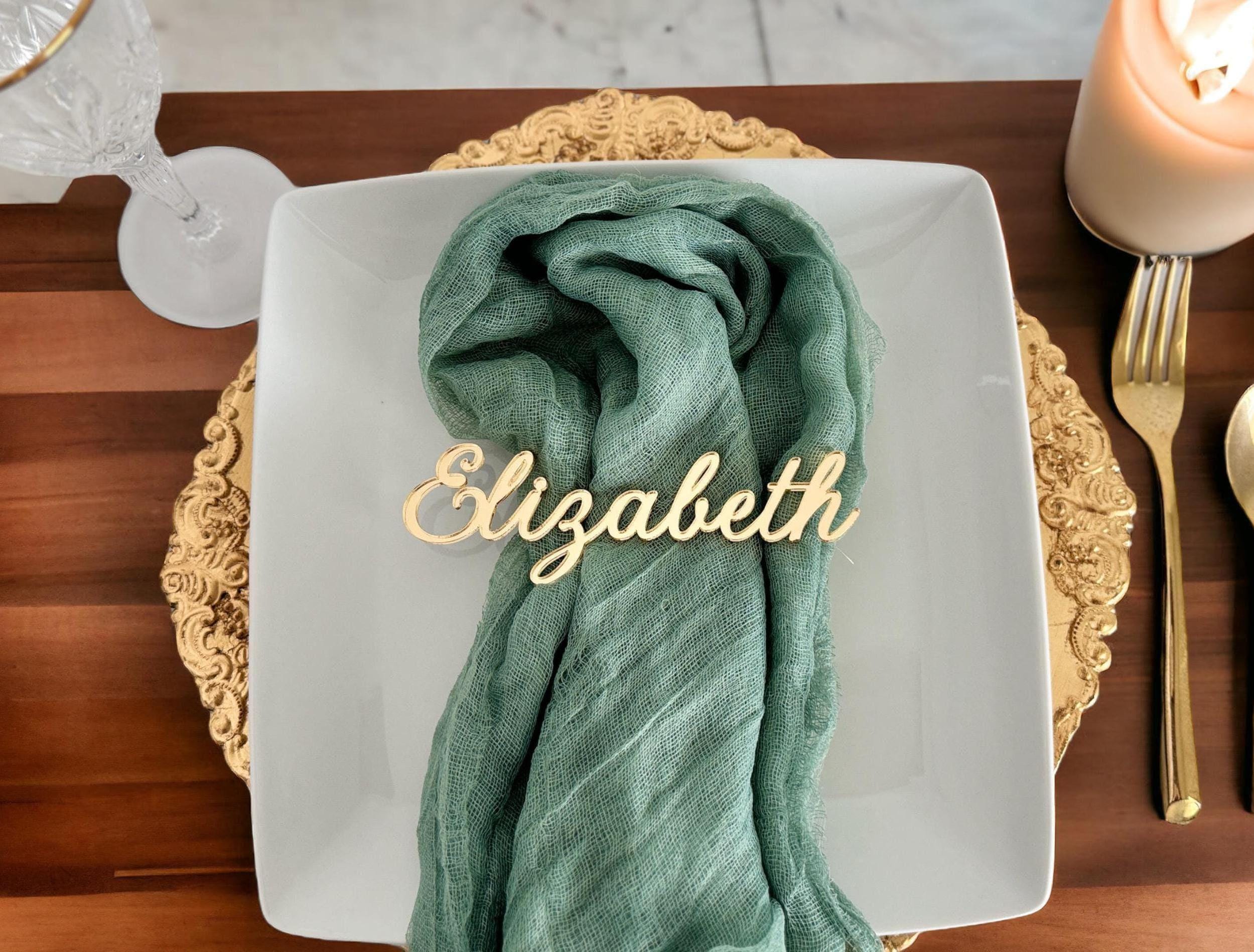 Custom Laser Cut Wedding Name Place Card Cut Outs, Gold, Silver ...