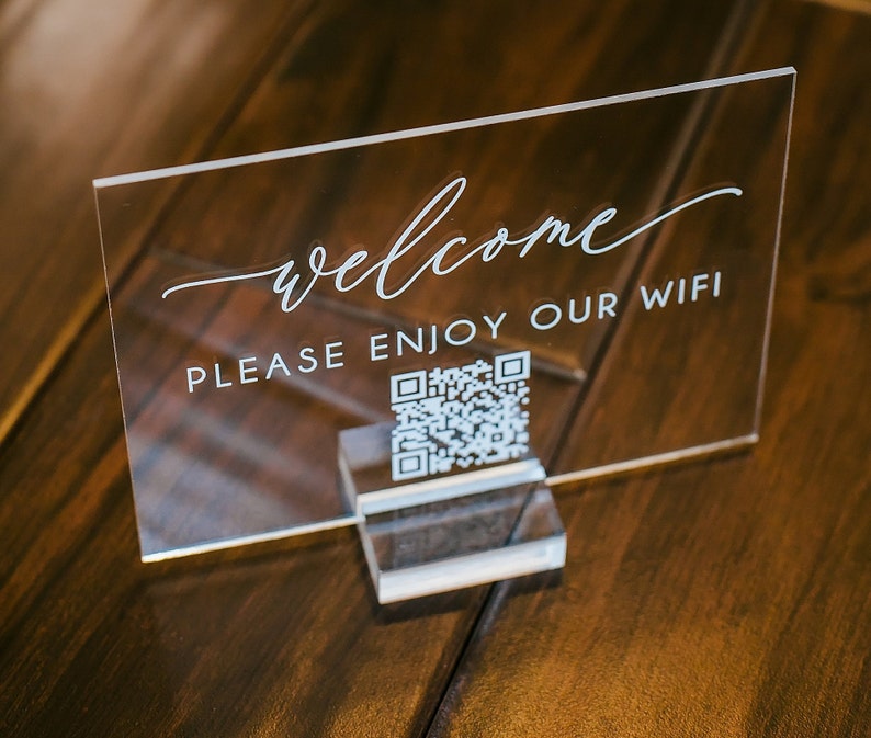 Scannable WIFI QR Code Welcome Please Enjoy Our Wireless - Etsy