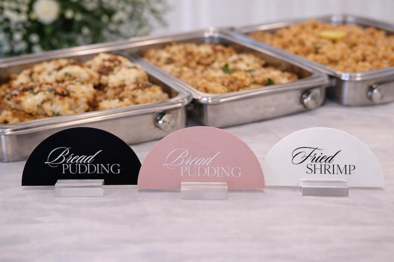 Acrylic Buffet Food Name Signs, Wedding Dessert Table Title Entree ...
