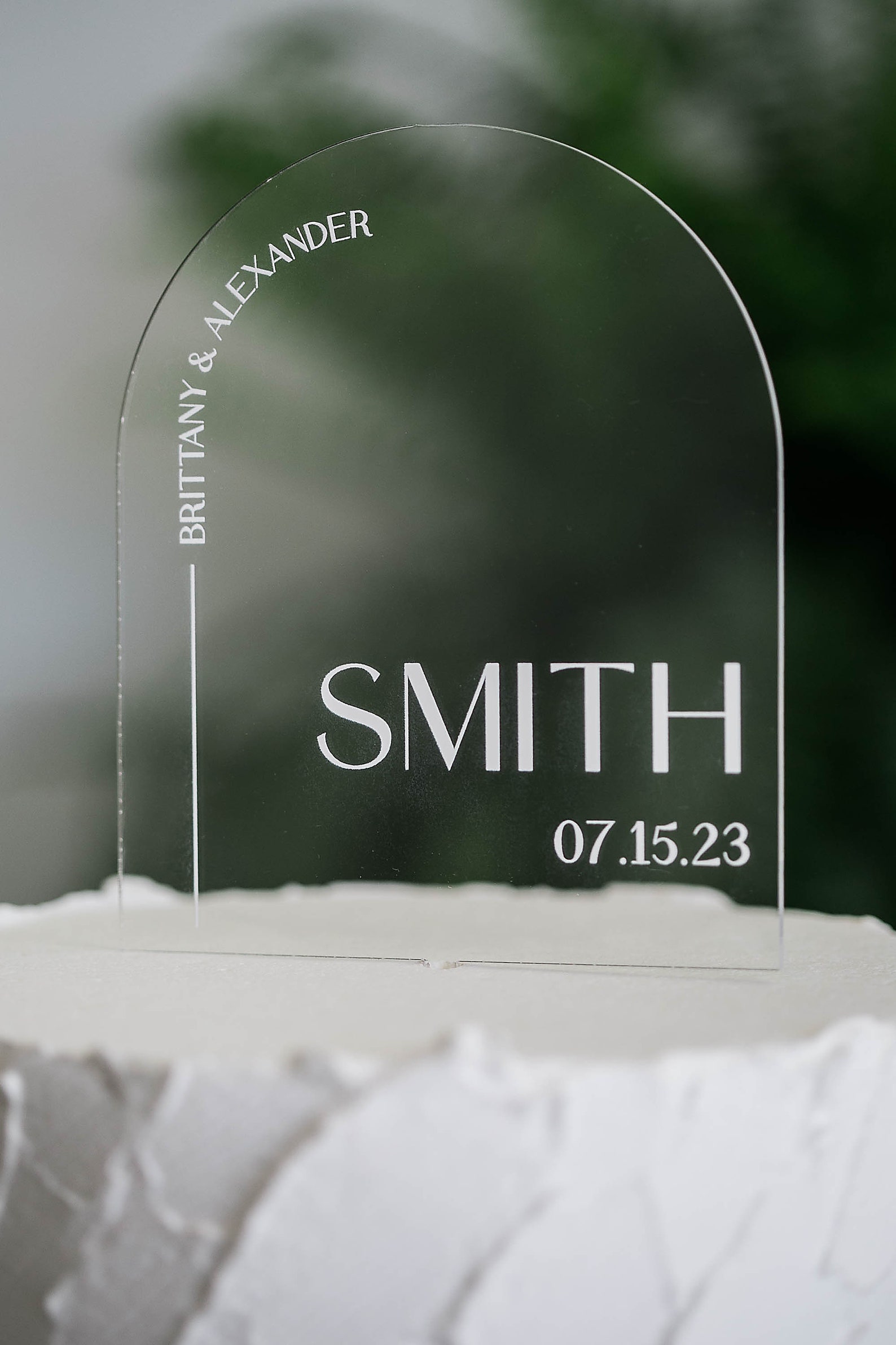 ARCH Acrylic Cake Topper Personalized Name Wedding or - Etsy