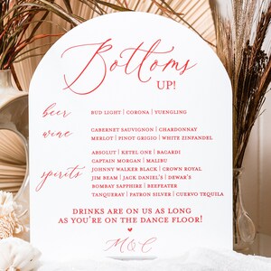 ARCH Bottoms up Bar Menu Signature Cocktails Custom Clear Glass Look ...