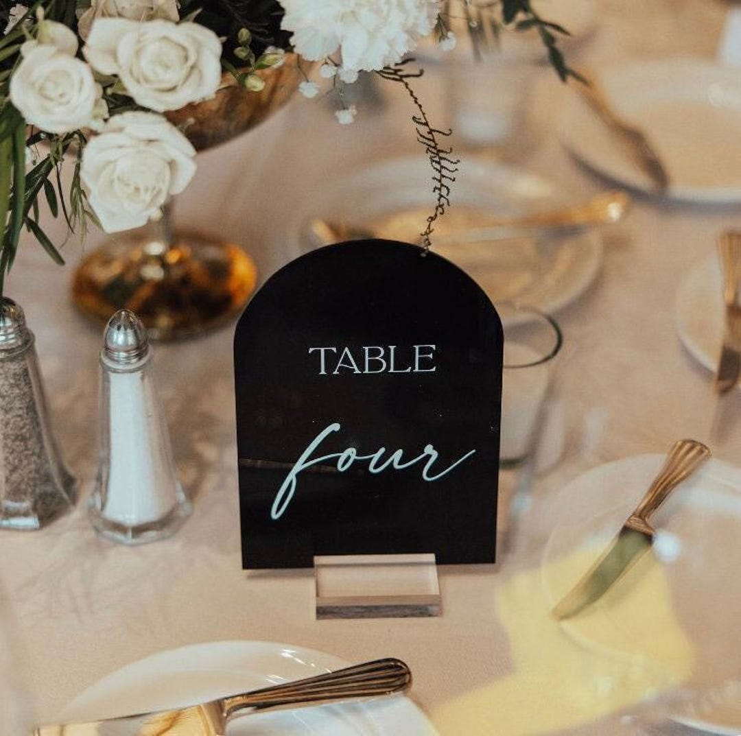 Specialty Colors ARCH Acrylic Table Number Sign With Stands, Perspex ...