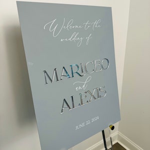 3D Gold Mirror Welcome to the Wedding of Black Acrylic Sign, 18x24 ...