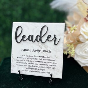 3D Marble Great Leader Definition Plaque With Stand Thank You - Etsy