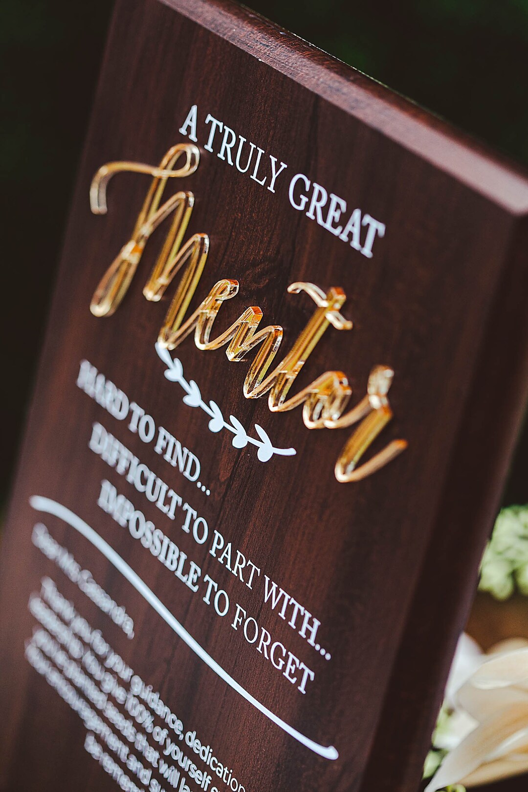 3D Personalized Mentor Plaque With Stand, Thank You Mentor Sign, Custom ...