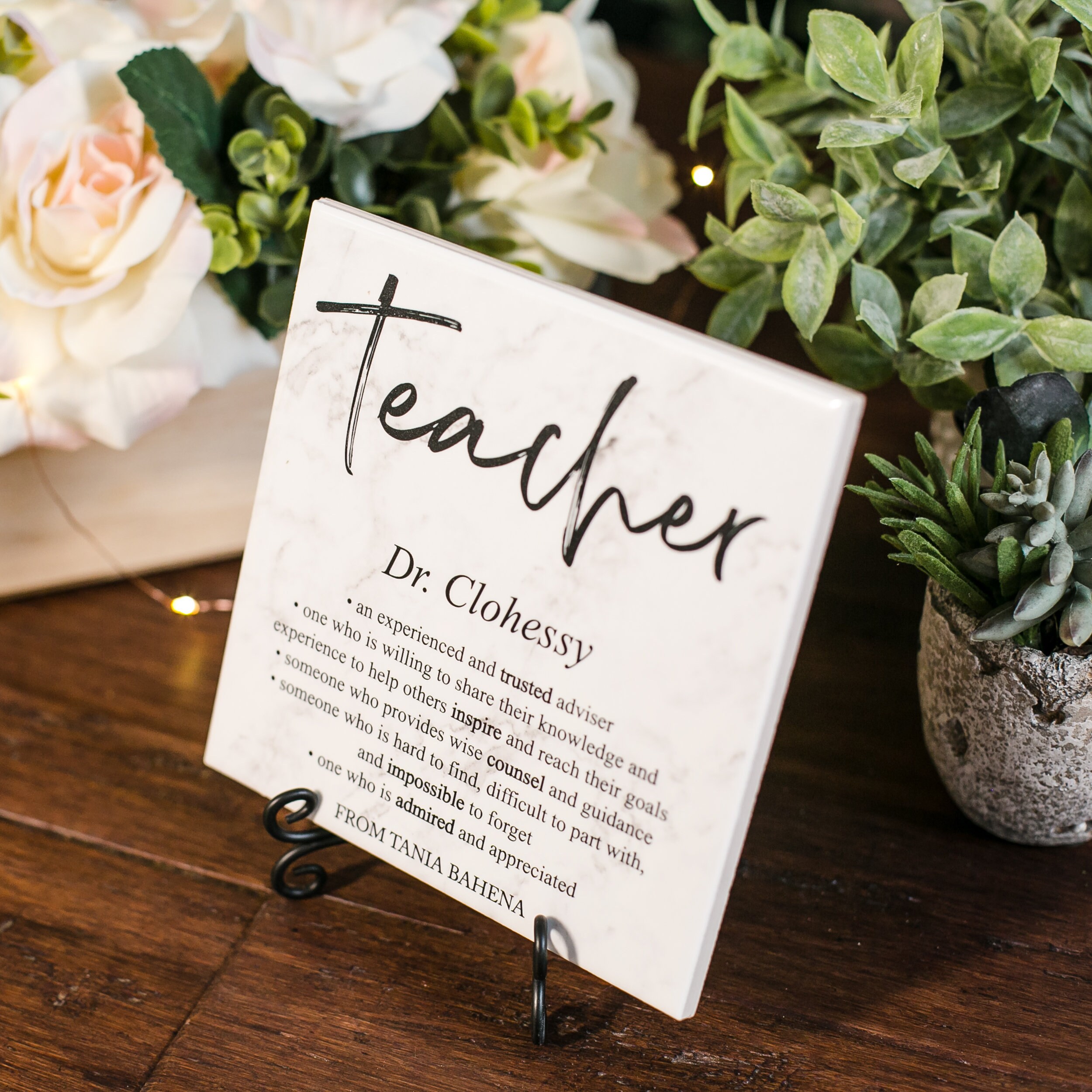 Elementary Teacher Mentor Personalized Teacher Appreciation Tile Plaque ...
