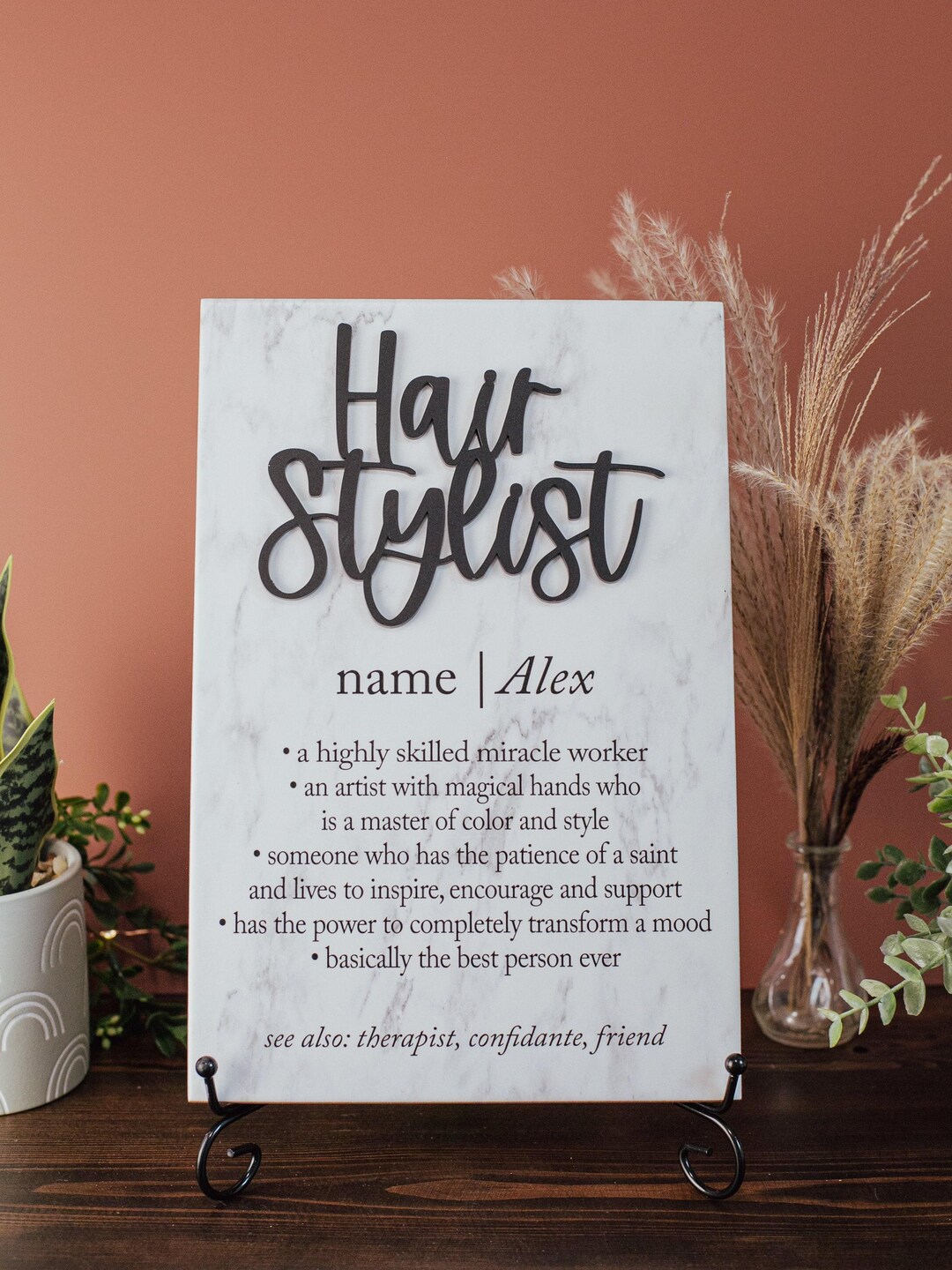 3D Hair Stylist Ceramic Tile Plaque With Stand, Best Hairstylist Ever ...
