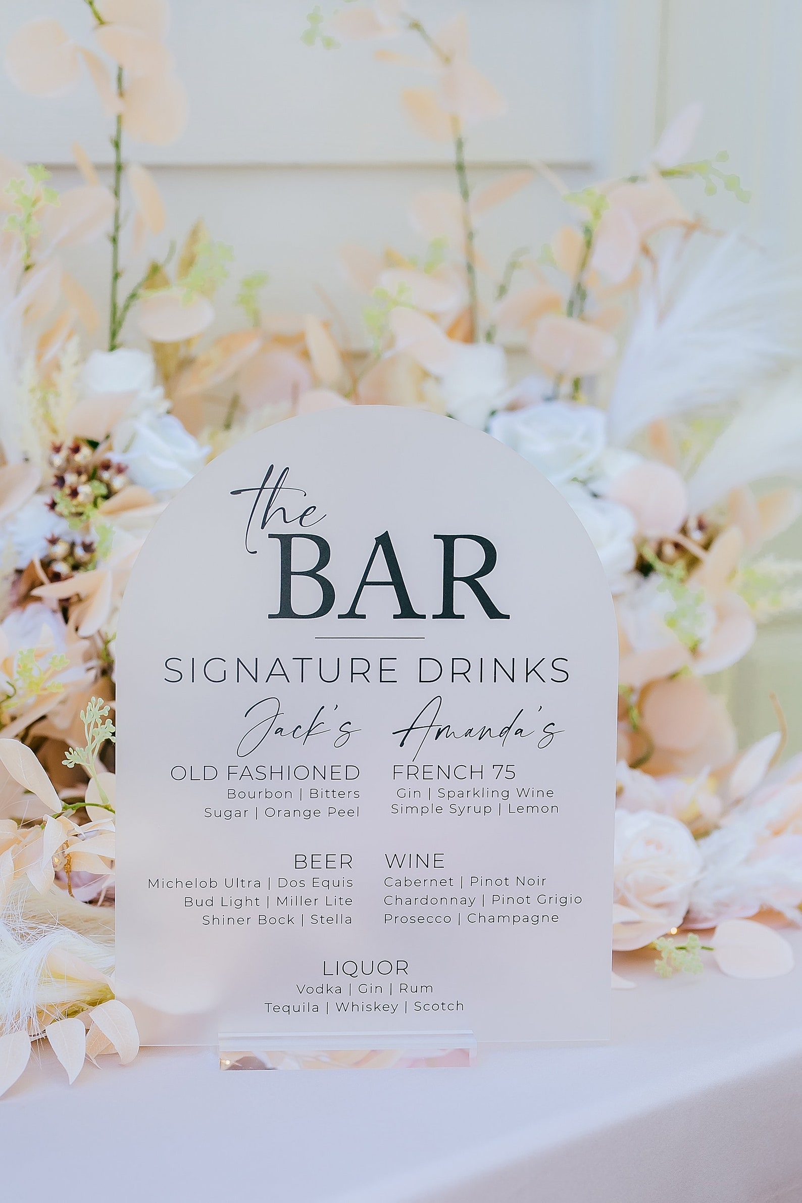 ARCH Bar Menu Signature Cocktails Custom Clear Glass Look - Etsy