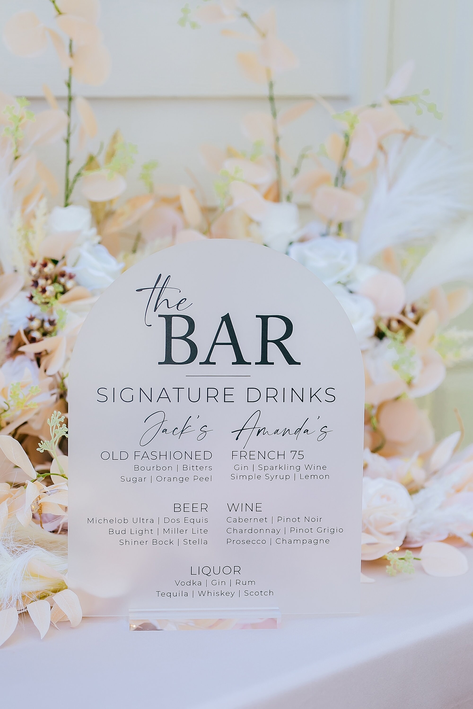 ARCH Bar Menu Signature Cocktails Custom Clear Glass Look | Etsy Canada