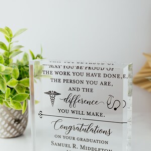 Congrats Doctor Award Crystal Glass Plaque, for Employee Recognition ...