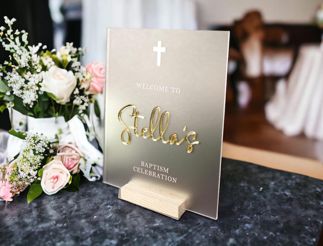 3D Welcome to the Baptism Celebration of Acrylic Sign With 3D Lettering ...