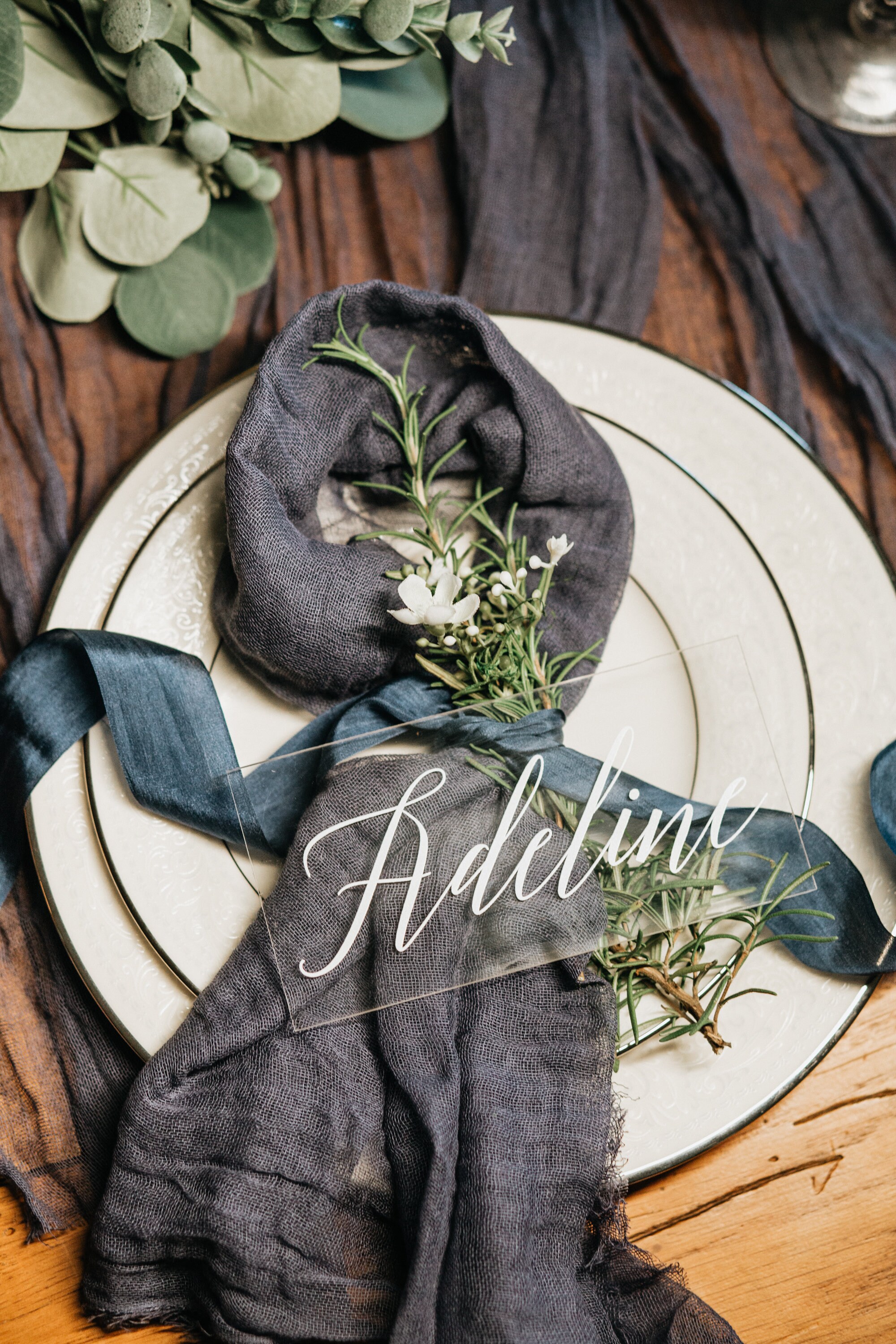 Clear Acrylic Wedding Name Cards Wedding Calligraphy Place - Etsy