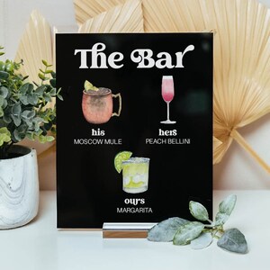 Retro 60s 70s Groovy Bar Menu Signature Cocktails Custom Clear Glass ...
