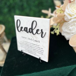 3D Marble Great Leader Definition Plaque With Stand Thank You - Etsy