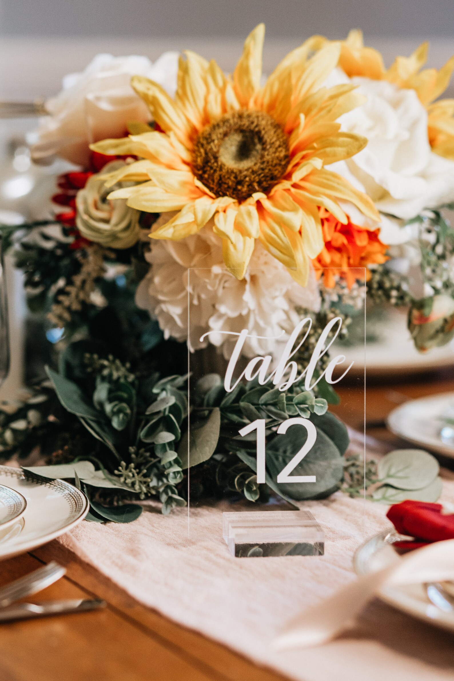 Clear Glass Look Acrylic Table Number Sign With Stands - Etsy