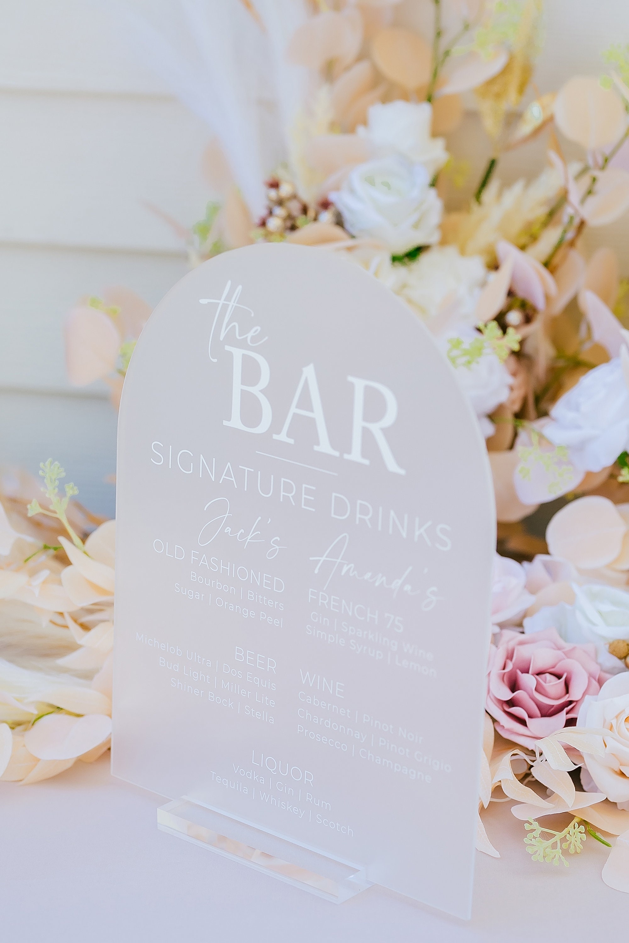 ARCH Bar Menu Signature Cocktails Custom Clear Glass Look | Etsy Canada