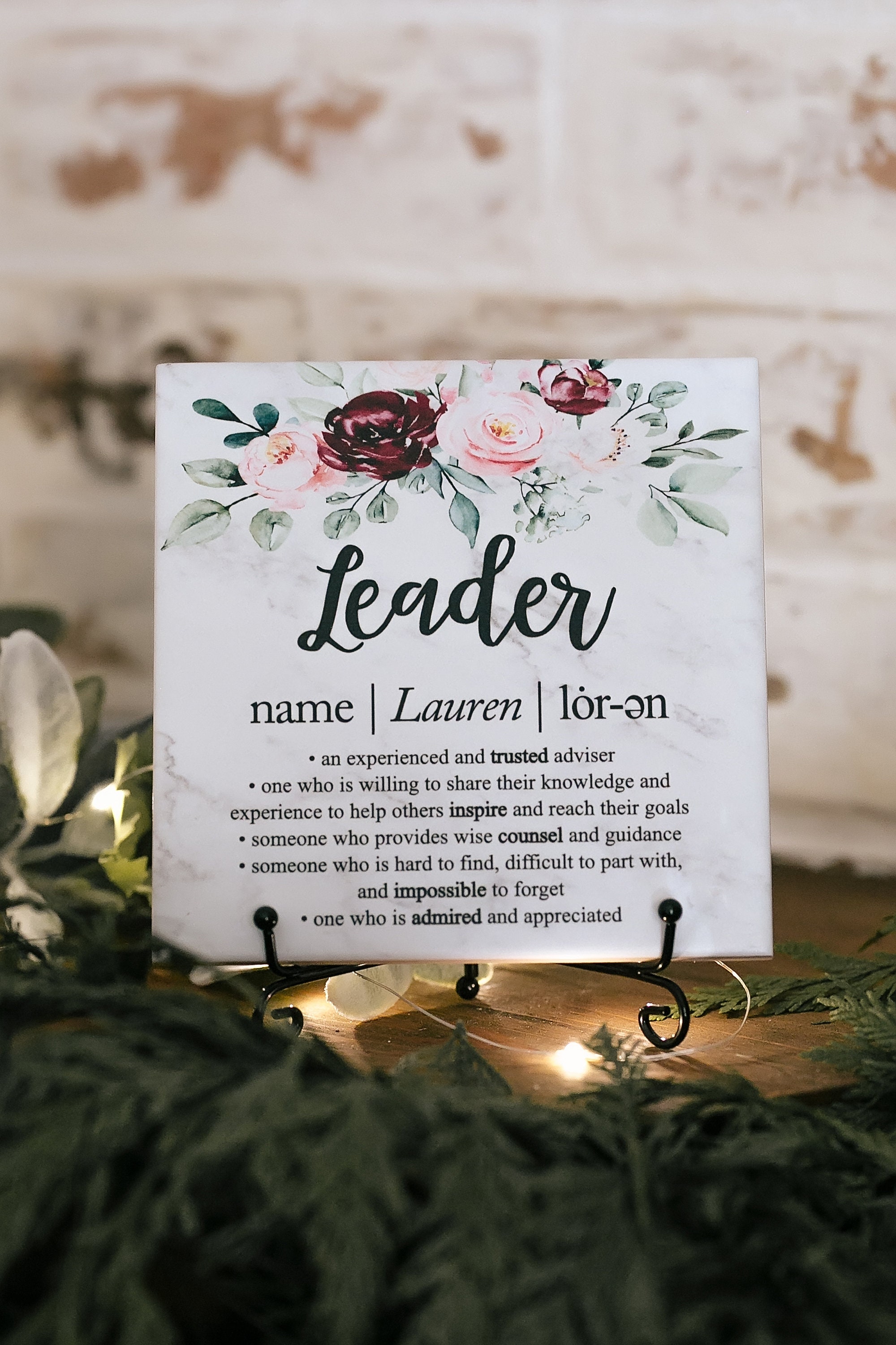 Marble Truly Great Leader Mentor Plaque With Stand Thank You - Etsy