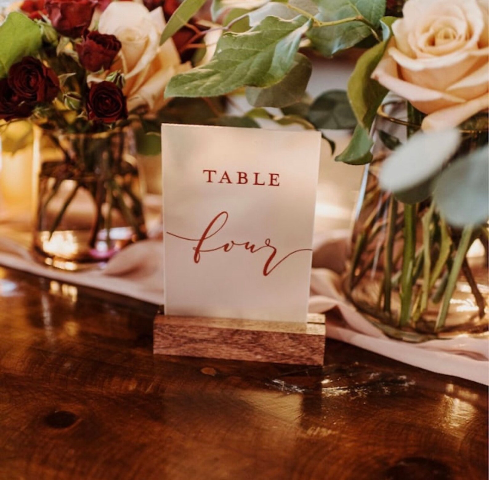 FROSTED Glass Look Acrylic Table Number Sign With Stands - Etsy