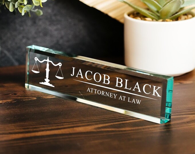 Personalized Lawyer Attorney Name Plate for Desk Rosewood Finish With ...
