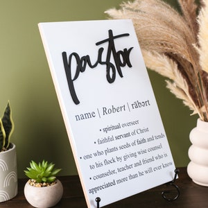 3D Laser Cut Pastor Plaque With Stand, Thank You Mentor Sign, Custom ...