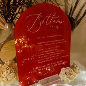 ARCH Bottoms up Bar Menu Signature Cocktails Custom Clear Glass Look ...