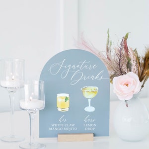 ARCH Bar Menu Signature Cocktails Custom Clear Glass Look Acrylic ...