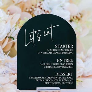ARCH Wedding Food Menu Acrylic Signs, Dessert Table Titles, Entree ...