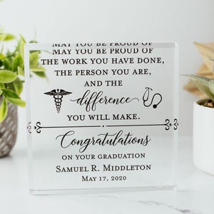 Congrats Doctor Award Crystal Glass Plaque, for Employee Recognition ...