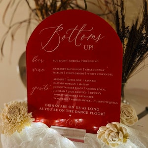 ARCH Bottoms up Bar Menu Signature Cocktails Custom Clear Glass Look ...