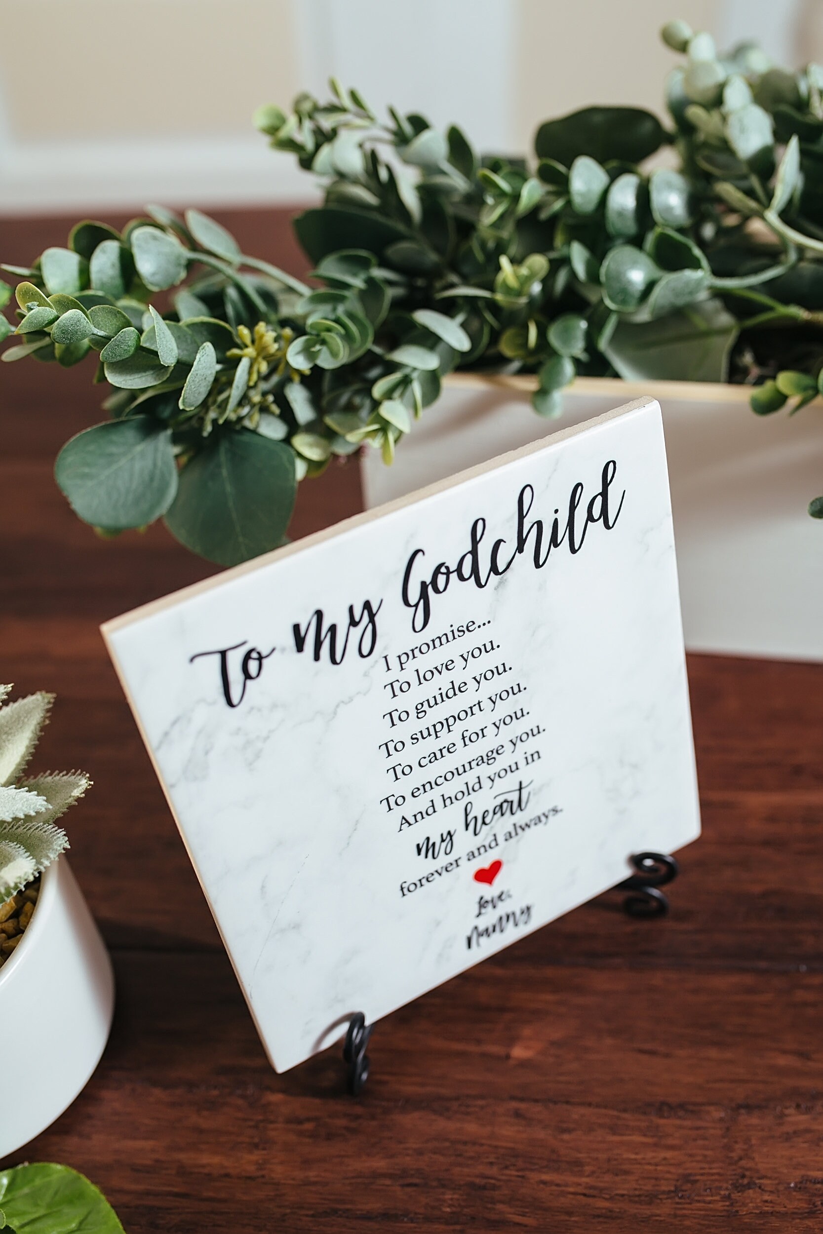 To My Godchild Tile Plaque Gift From Godmother or Godfather to | Etsy